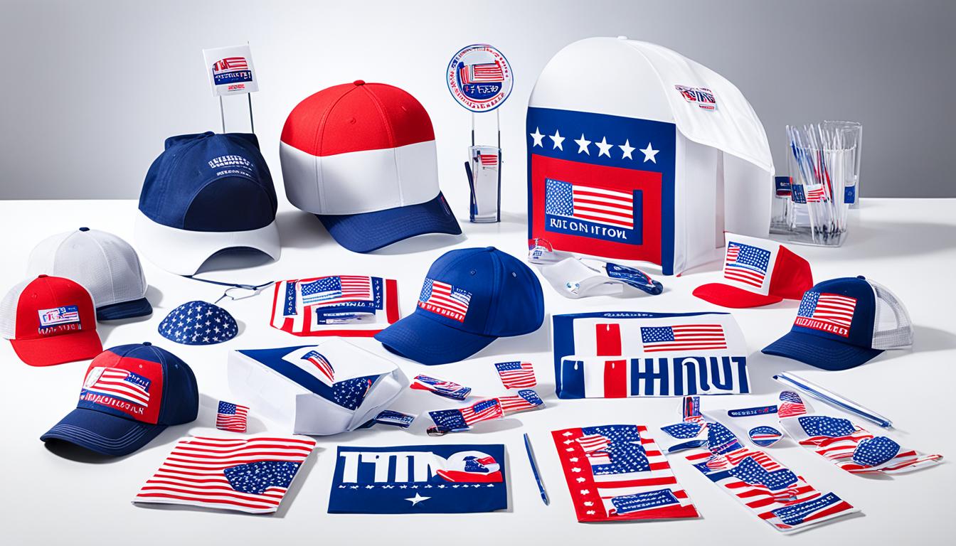Supporting political campaigns with custom promotional products