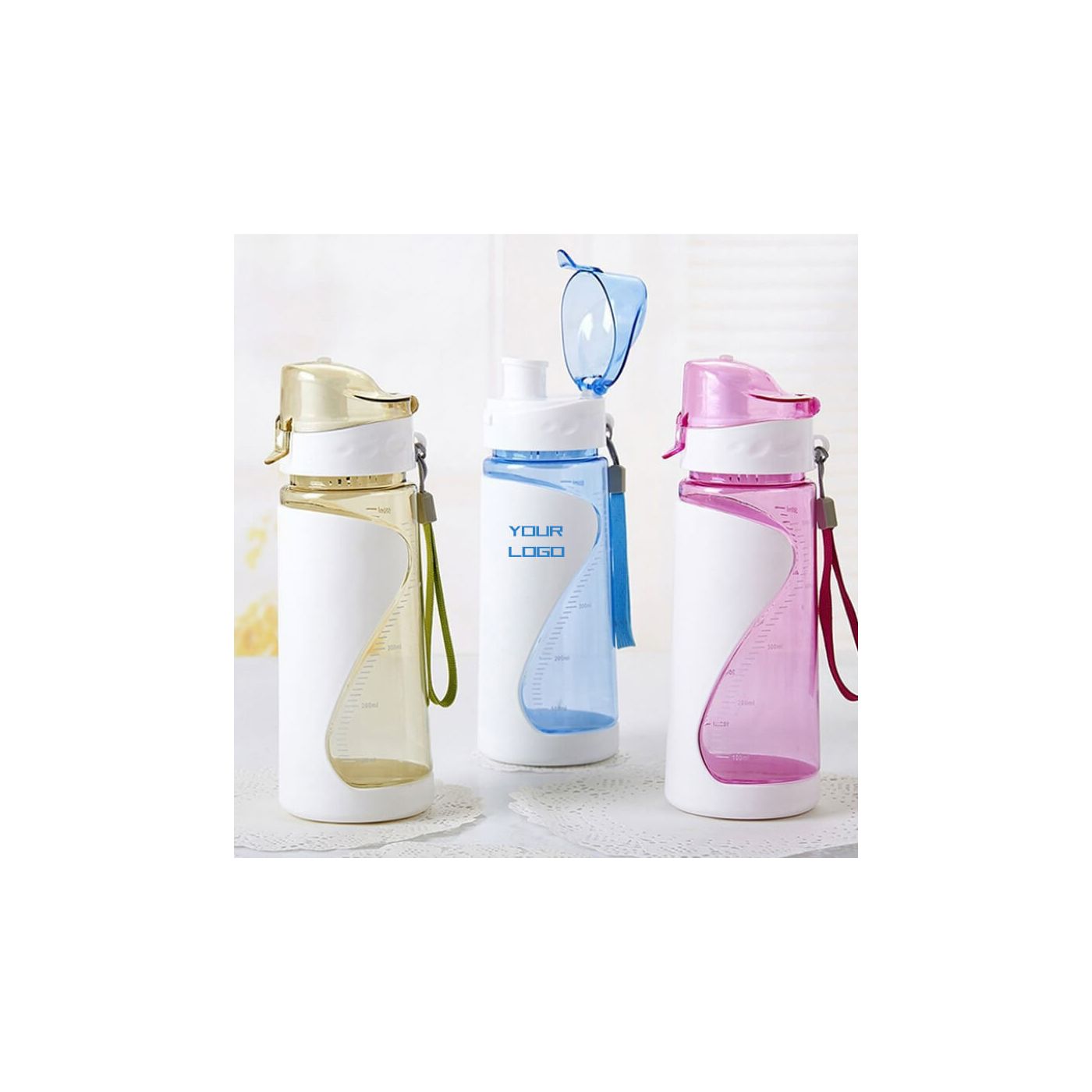 Online Printed 650ml Sports Plastic Water Bottle Plastic Drinking Cups ...