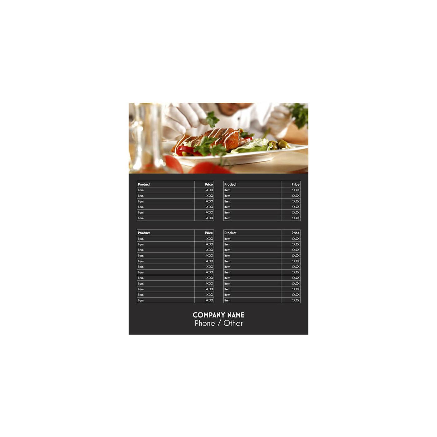 Custom Single Page Menus to showcase Your Brand and Service