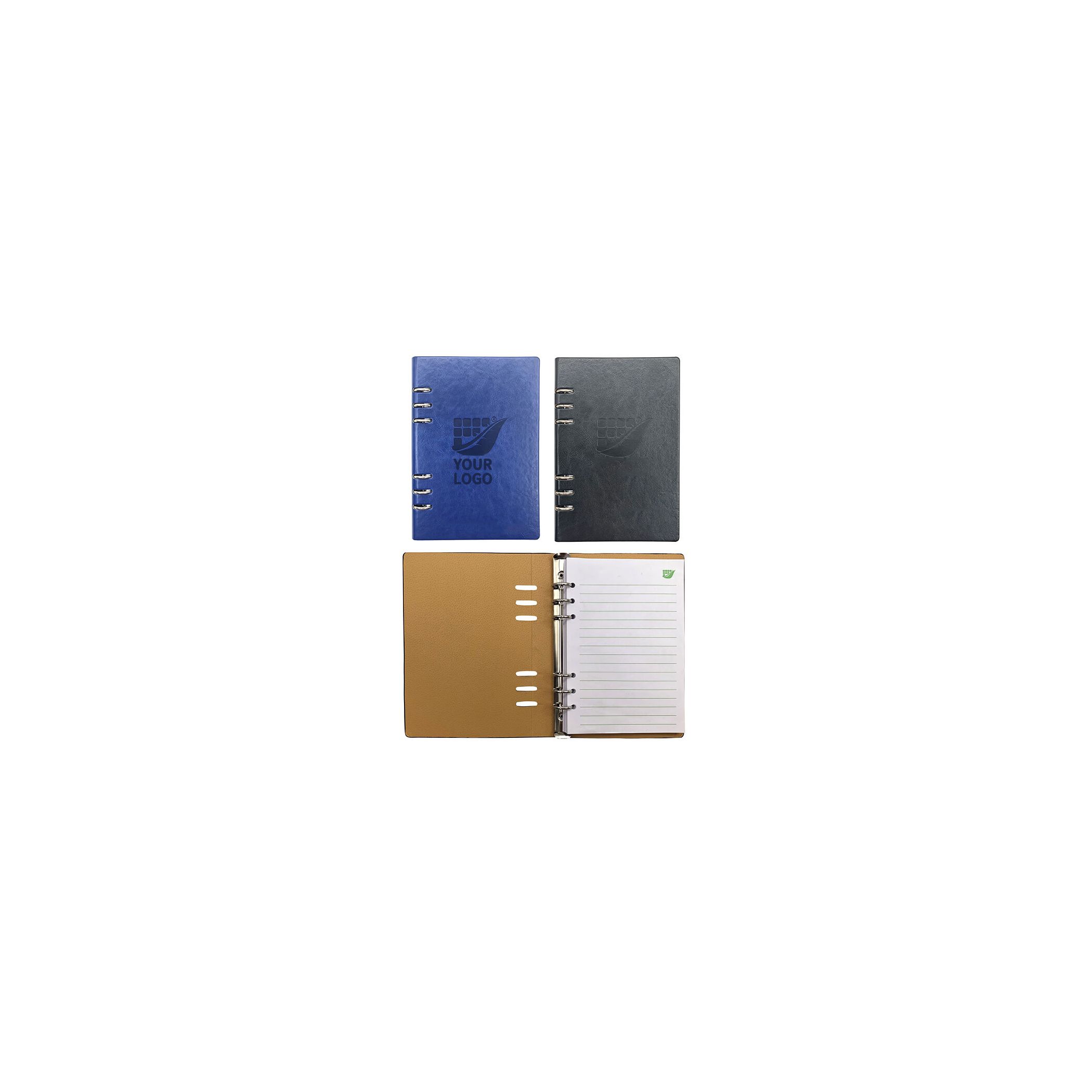 Wholesale Promotional A4 Leather Loose Leaf Notebook 6-ring Refillable ...
