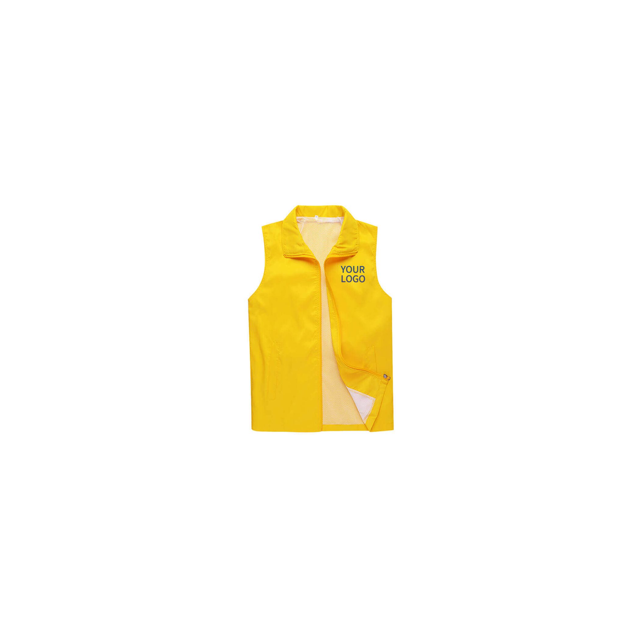 Custom Sleeveless Vest with Logo Print Mesh Waterproof Work Wear ...