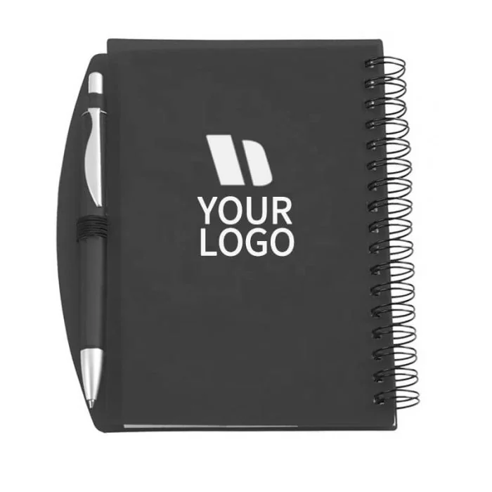 Custom Promotional Business Notebook with Logo Recycled with Pen Loop ...