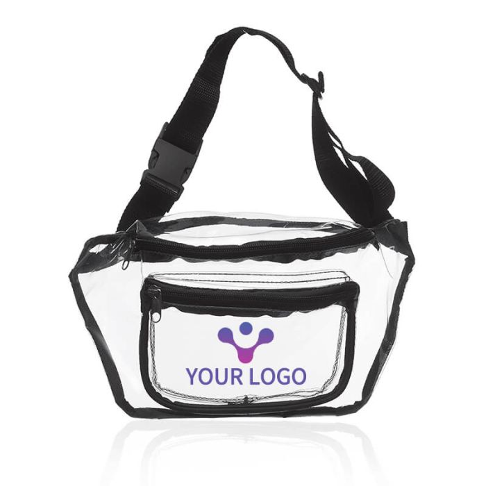 Customize Logo Printed Reusable Plastic Clear Waist Bag Waterproof PVC ...