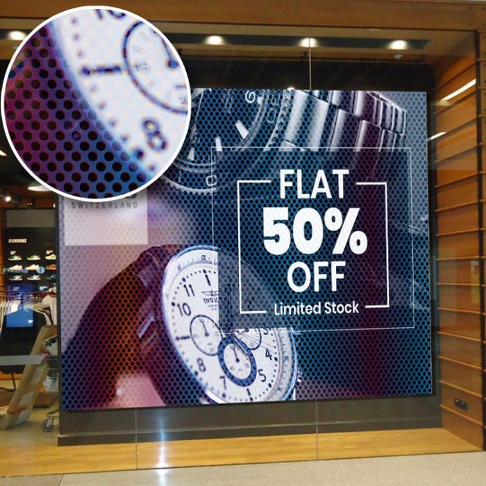 Large Perforated Window Decals, Privacy Sticker for Window | Decentcustom
