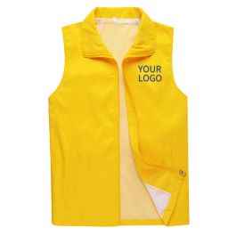 Custom Sleeveless Vest with Logo Print Mesh Waterproof Work Wear ...